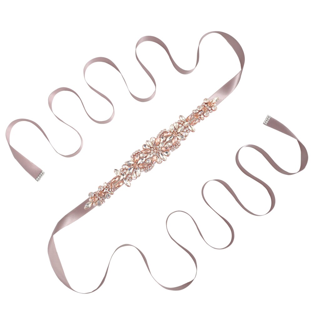 Vintage Pink Dress Belt Rose Gold Wedding Belts fo... – Grandado