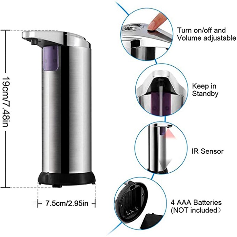 400Ml Automatic Liquid Soap Dispenser Smart Sensor... – Grandado