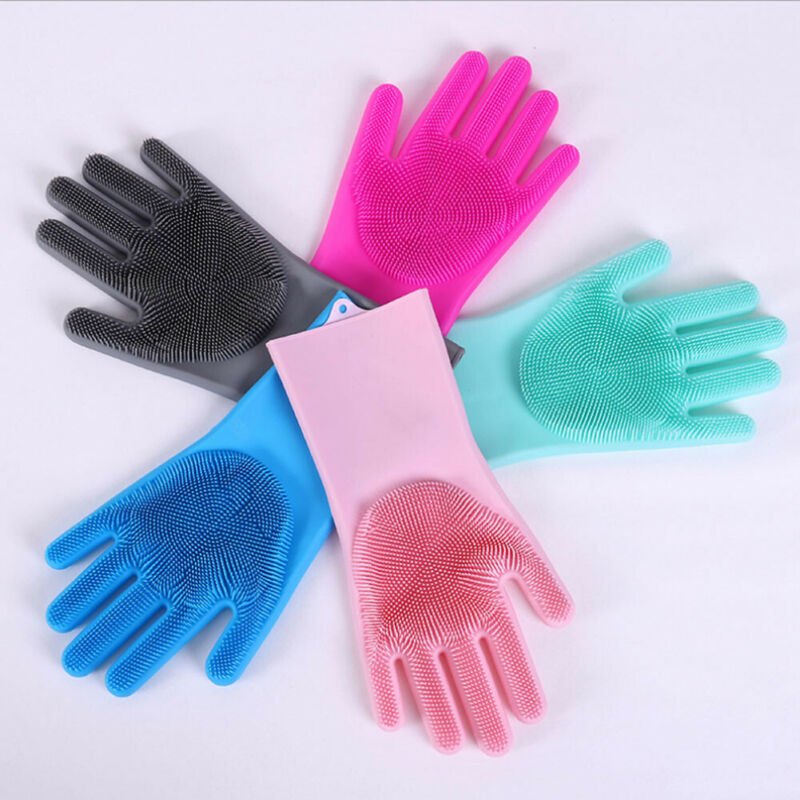 1Pair Dishwashing Cleaning Gloves Magic Silicone R... – Vicedeal