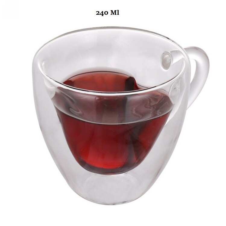 Elsker hjerte dobbelt bund glas kaffe glas krus mæ... – Grandado