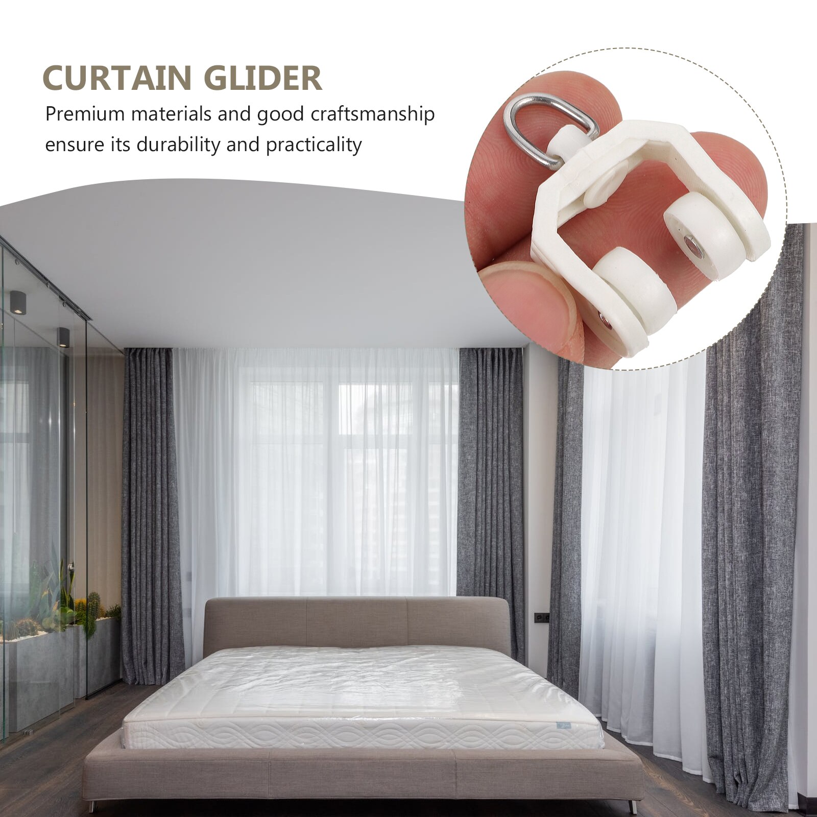 50pcs Durable Flexible Curtain Wheel Curtain Runne... – LovingPrices