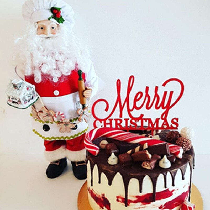 Merry Christmas Cake Topper Xmas Party Dessert dec... – Grandado