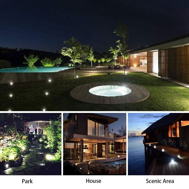 8 LED Solar Floor Light IP67 Waterproof Outdoor So... – Vicedeal