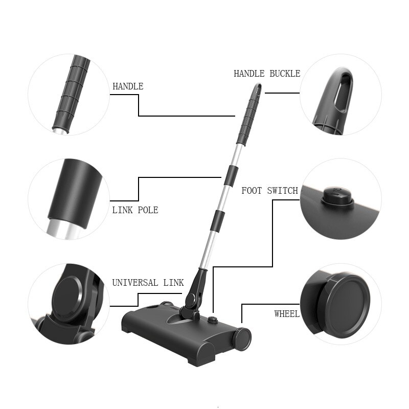 Household Push Sweeper Vacuum Cleaner Wireless Ele... – Vicedeal