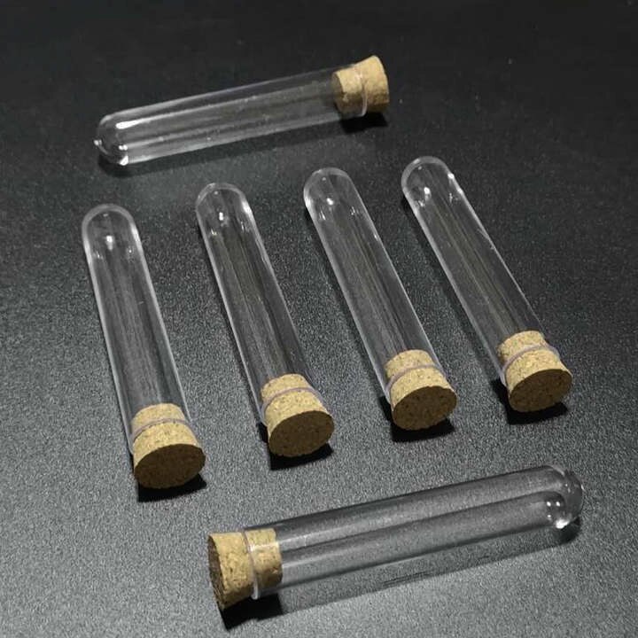 50pcs/lot 12x60mm Hard Plastic test tubes with cor... – Grandado
