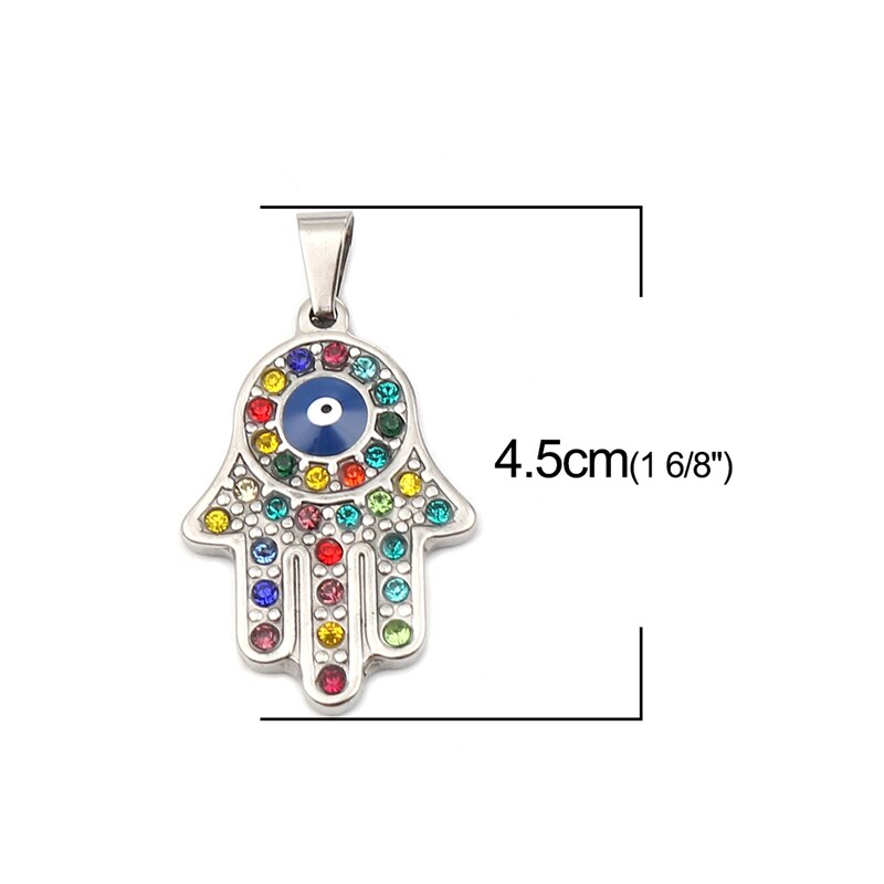 304 Stainless Steel Religious Pendants Hamsa Symbo... – Grandado