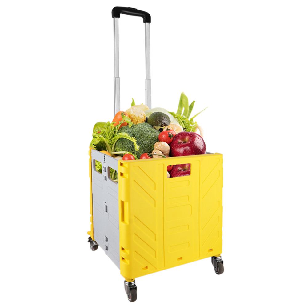 Folding Utility Cart Wheeled Shopping Cart 155 Lbs... – Grandado