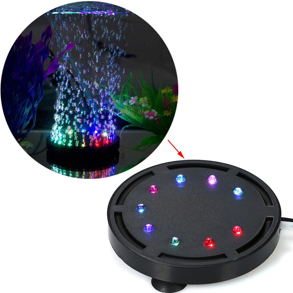 9LED Aquarium Underwater Air Stone Disk Multi Colo... – Vicedeal