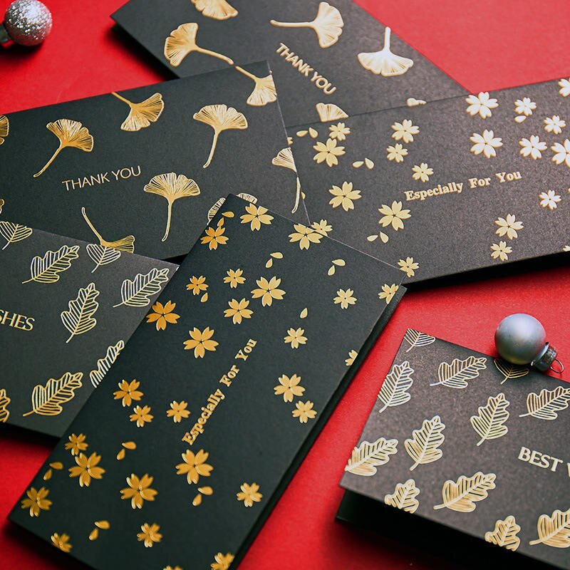 EZONE Black Floral Series Greeting Card with Envel... – Grandado