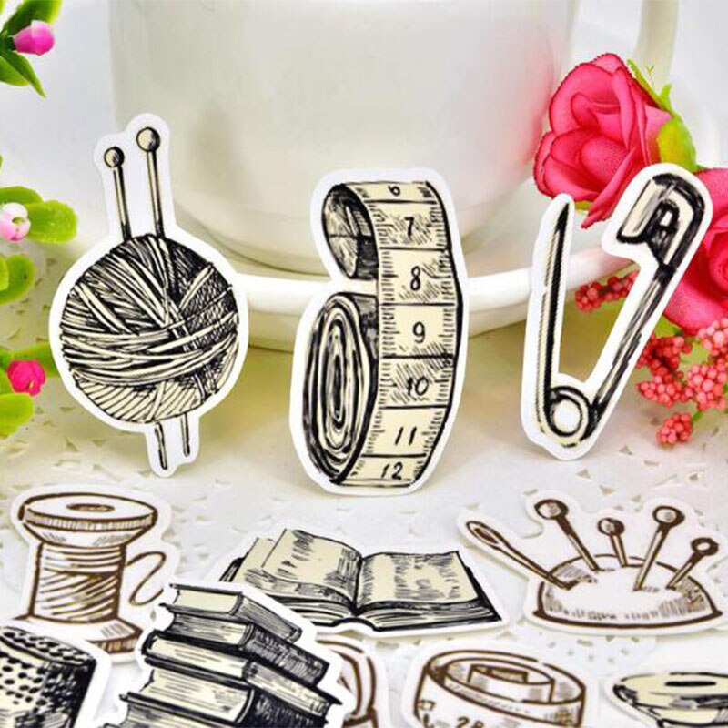 Vintage stickers DIY scrapbooking hand-painted han... – Vicedeal