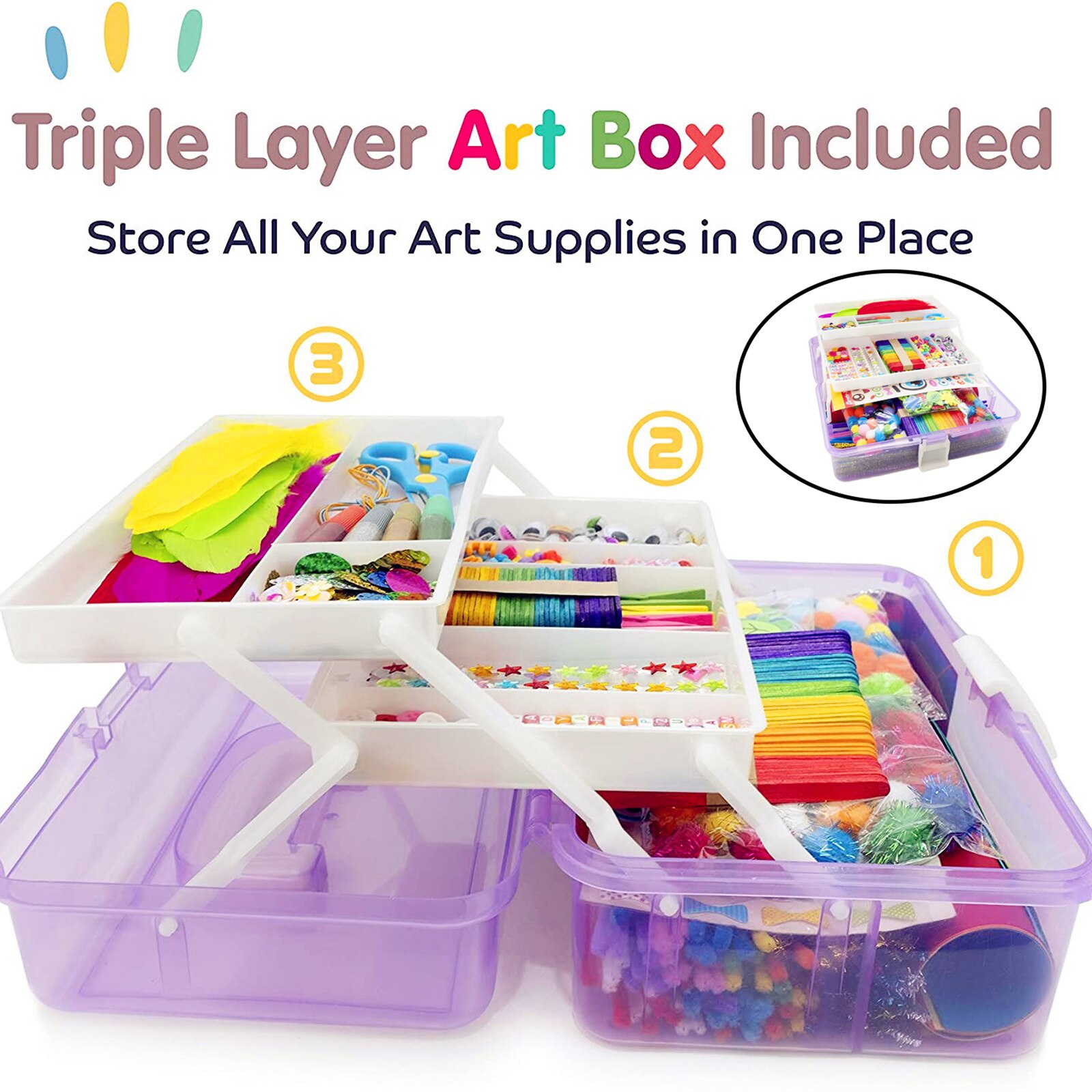 1000pcs Ultimate DIY Craft Art Supply Kit for Kids... – Vicedeal