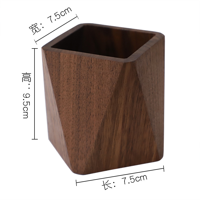 Nature Walnut Wood Pen Holder Desk Writing Station... – Vicedeal