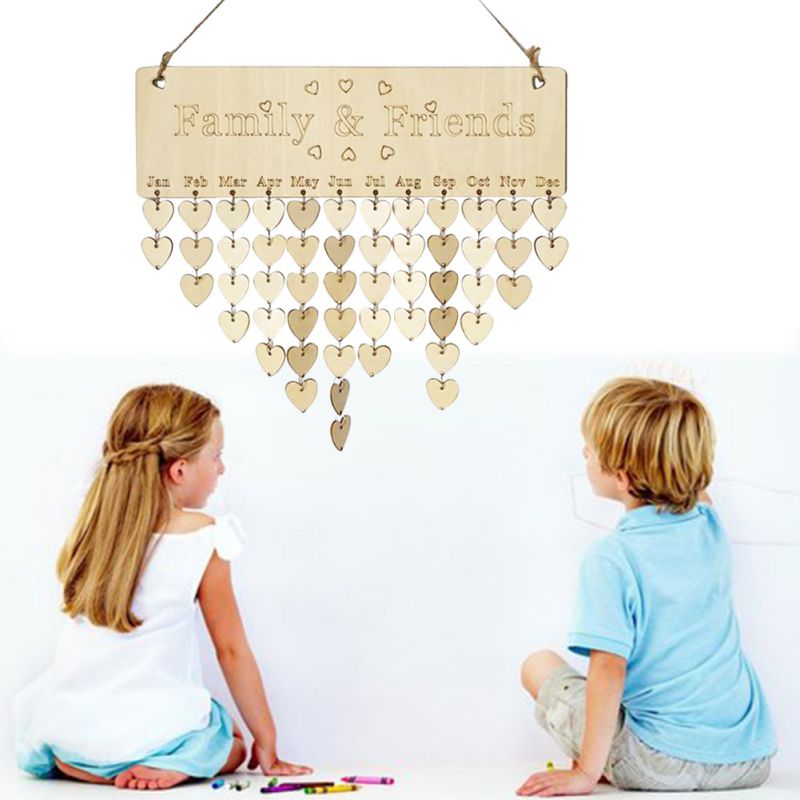 Birthday Family Birthday Board Reminder Wall Woode... – Vicedeal