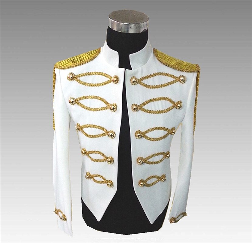 Men Blazer Long Sleeve Popular Singer Suit Stand C... – Vicedeal