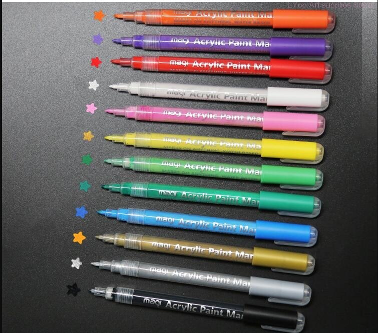 28 farben/Set 0,7mm Acryl Farbe Marker Stift Wasse... – Vicedeal