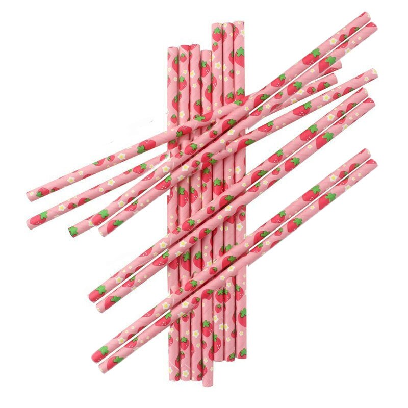 Fruit Straw Colored Paper Straw Style Disposable P... – Grandado