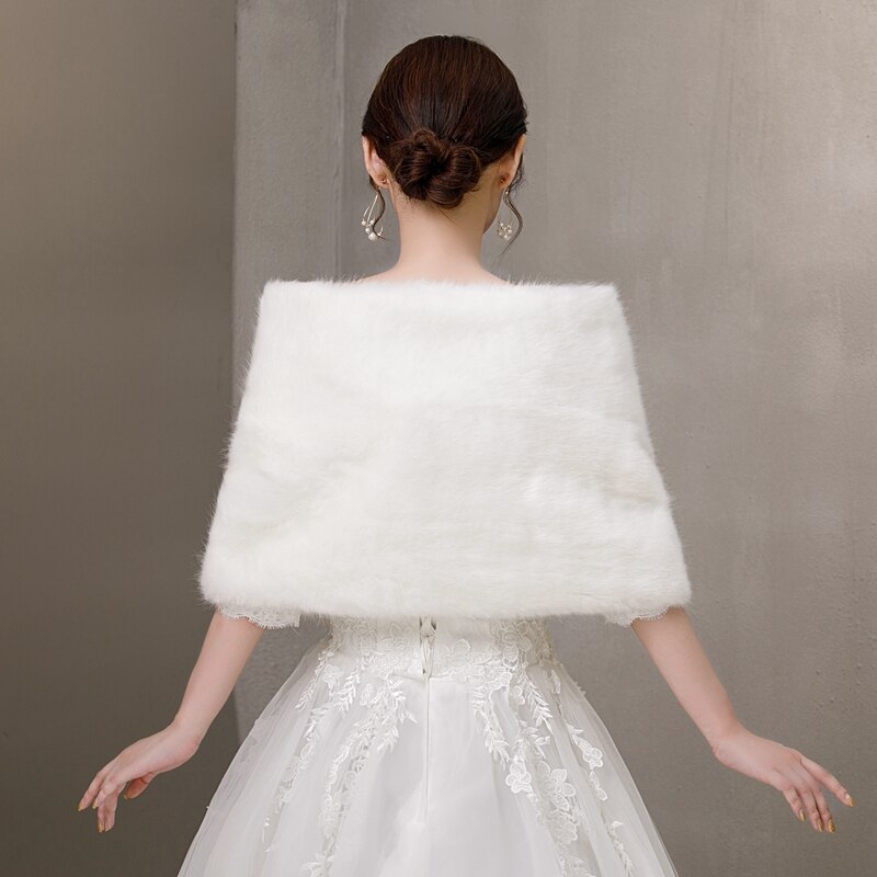 Ivory Formal Party Evening Jackets Wraps Faux Fur ... – Vicedeal