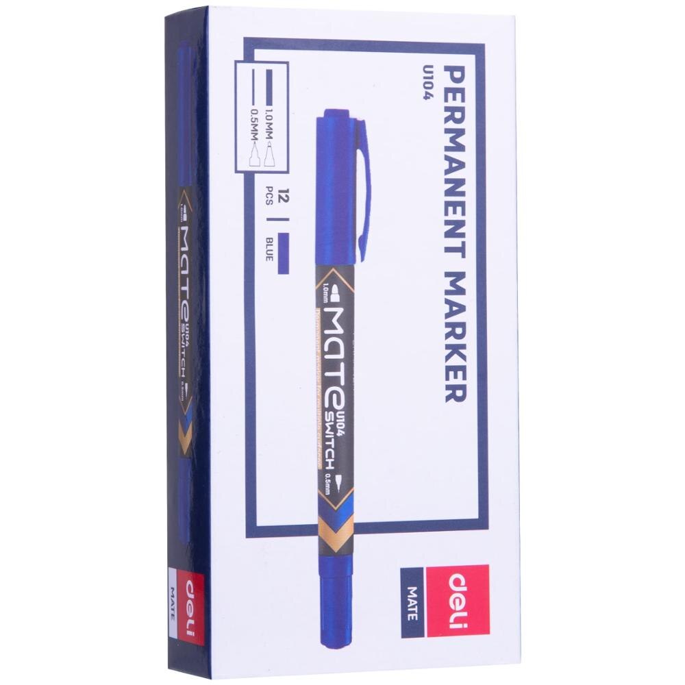 Deli Permanent Markers dual tip 0.5mm/1mm EU104 bl... – Grandado