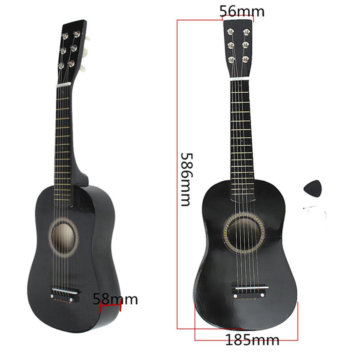 23 inches Black 6 Strings Folk Acoustic Guitar Beg... – Grandado