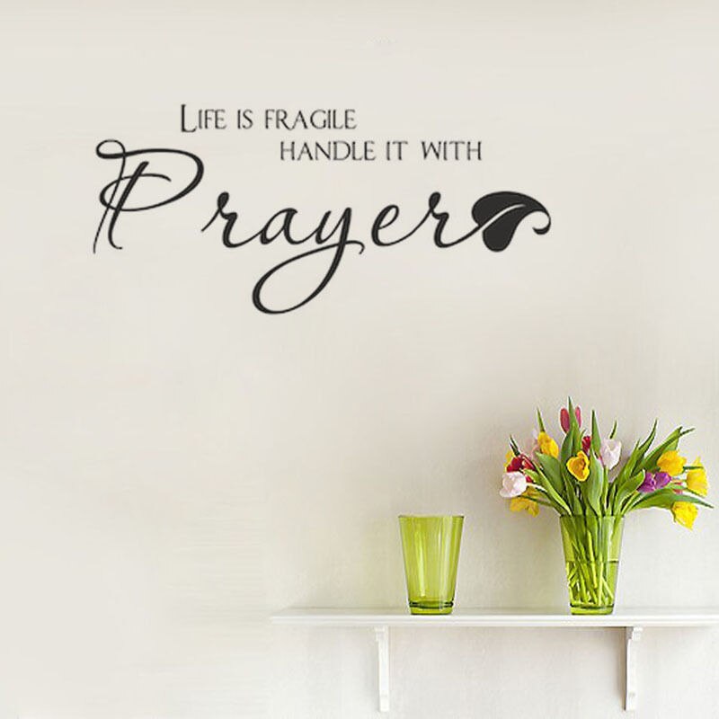 Life Is Fragile Handle It With Prayer Wall Decal Q... – Grandado
