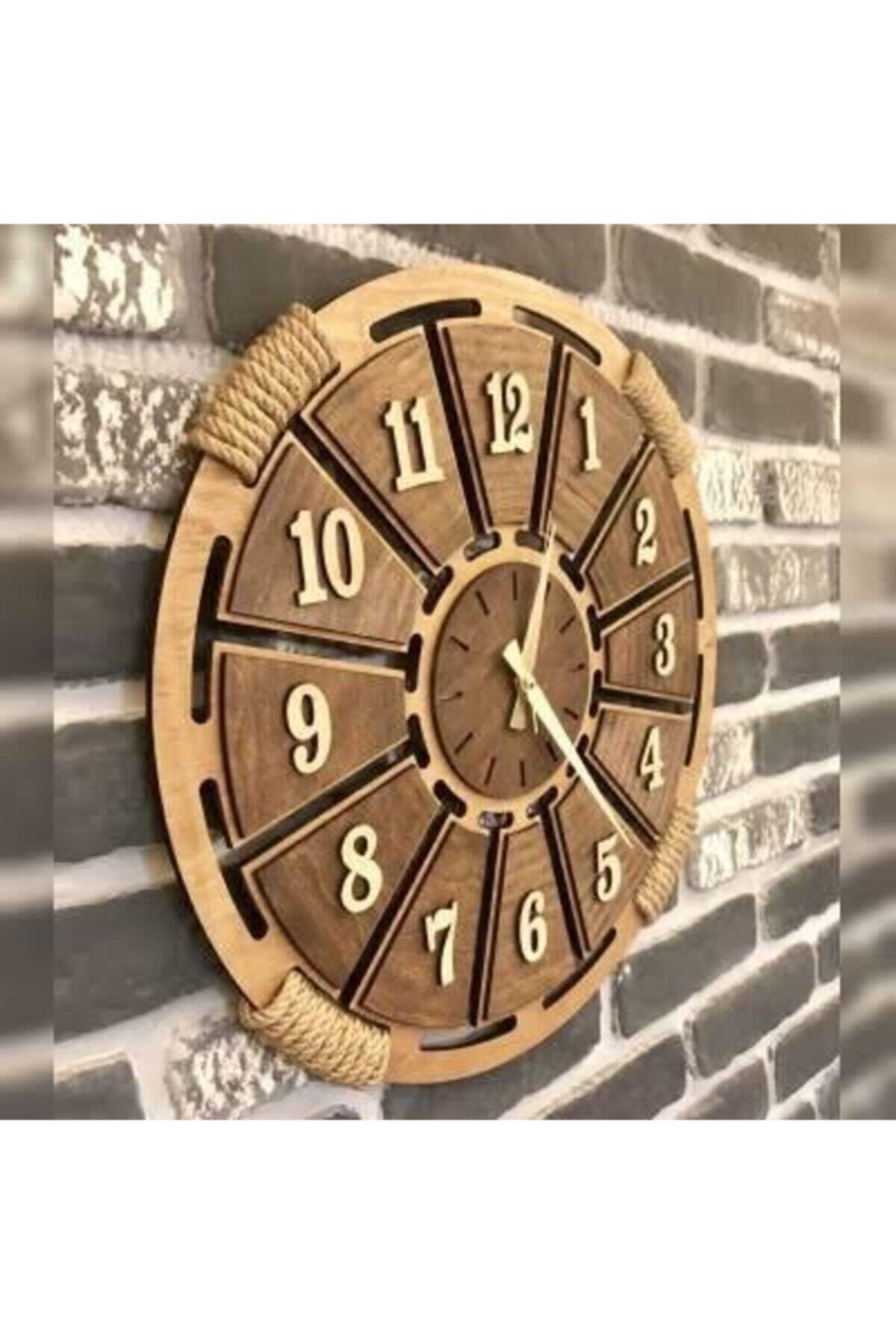 Wooden Wall Clock wire Mesh Detailed – Grandado