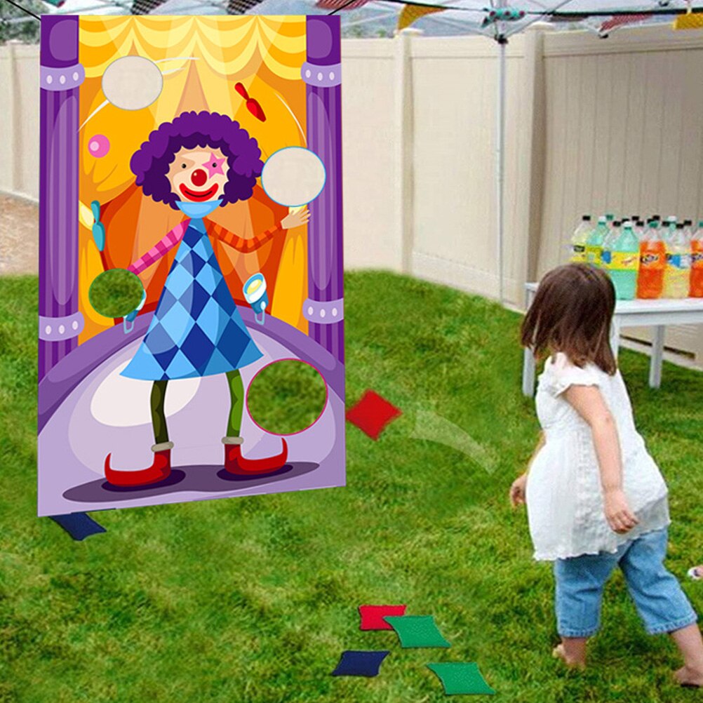 Cartoon Circus Clown Toss Game Banner Funny Sandba... – Grandado