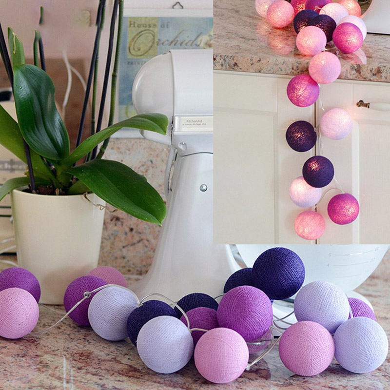 20 LED Cotton Ball Garland Fairy Lights String Chr... – Vicedeal
