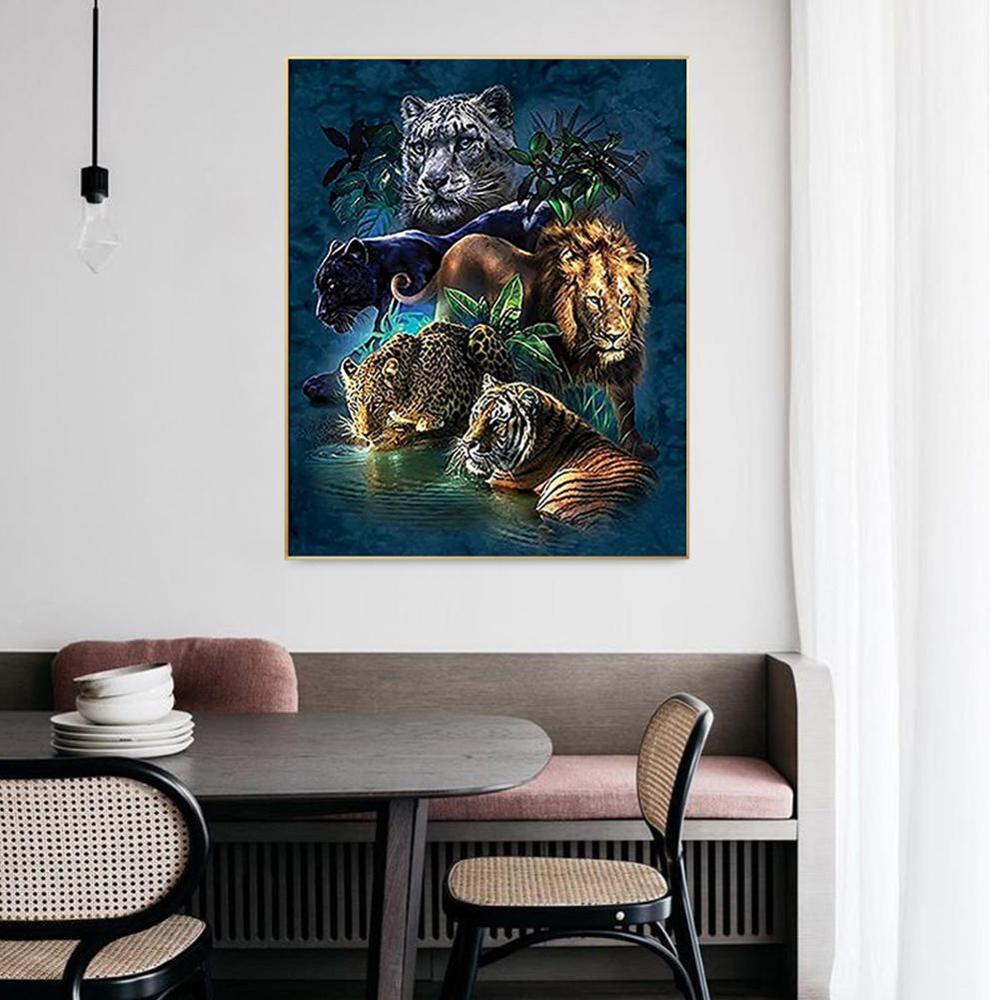 DIY 5D Diamond Mosaic Lion tiger Handmade Diamond ... – Grandado