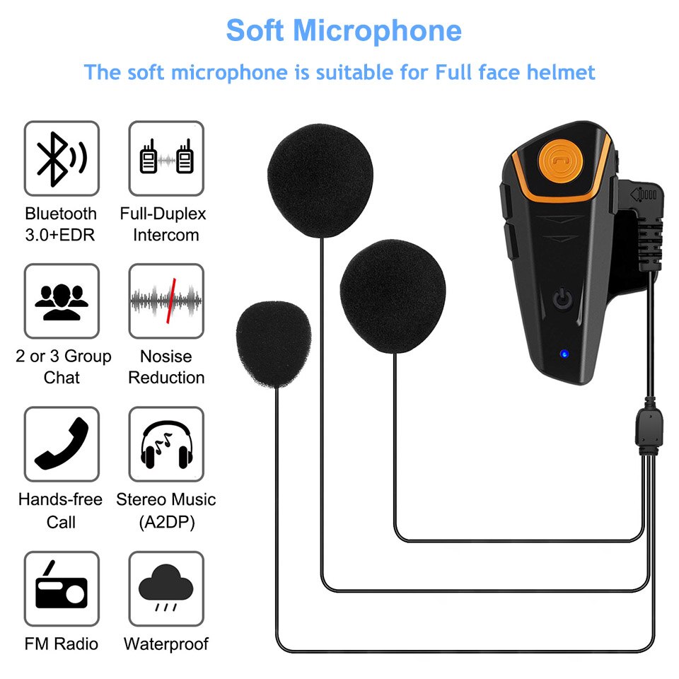 BT-S2 Motorhelm Intercom Bluetooth Headset (Waterd... – Vicedeal