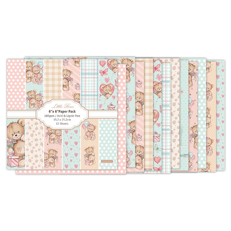 Bear baby style Scrapbooking paper pack of 12 shee... – Vicedeal