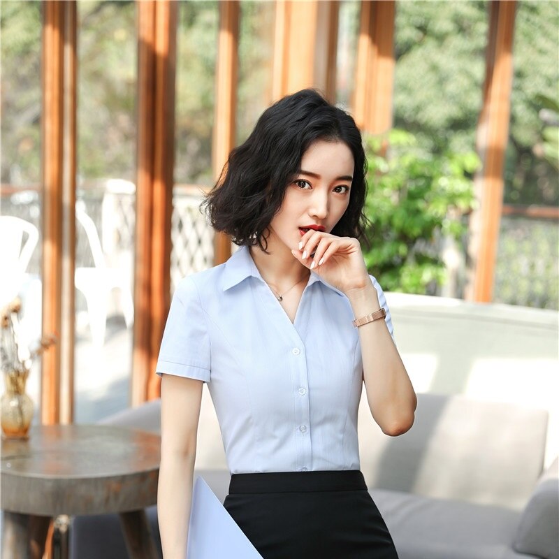 White Summer Short Sleeve Blouses & Shirts For Wom... – Grandado