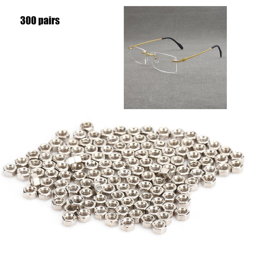 300 Pairs Rimless Glasses Screws Hex Nuts 1.4 Nut ... – Grandado