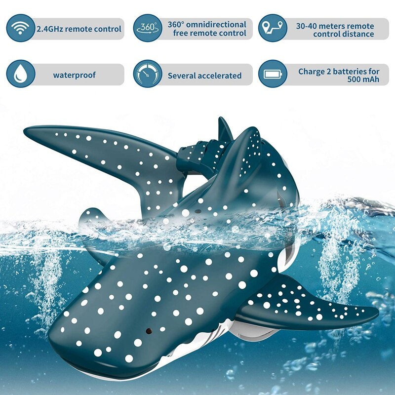 2.4G RC Simulation Shark Toys 4CH Waterproof Elect... – Grandado