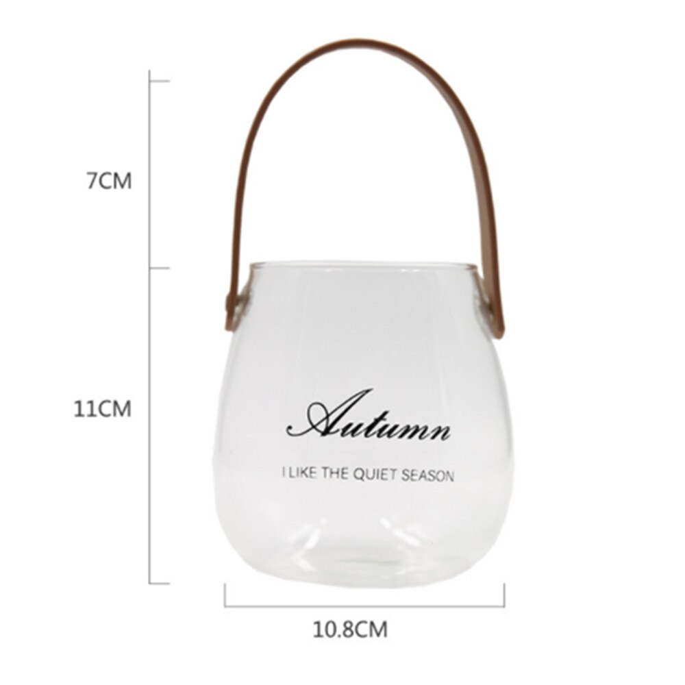 Nordic leather handle glass vase hydroponic plant ... – Grandado