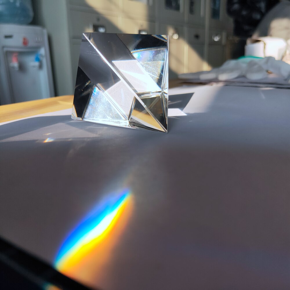 50mm Optical Glass Transparent Rainbow Rectangular... – Grandado