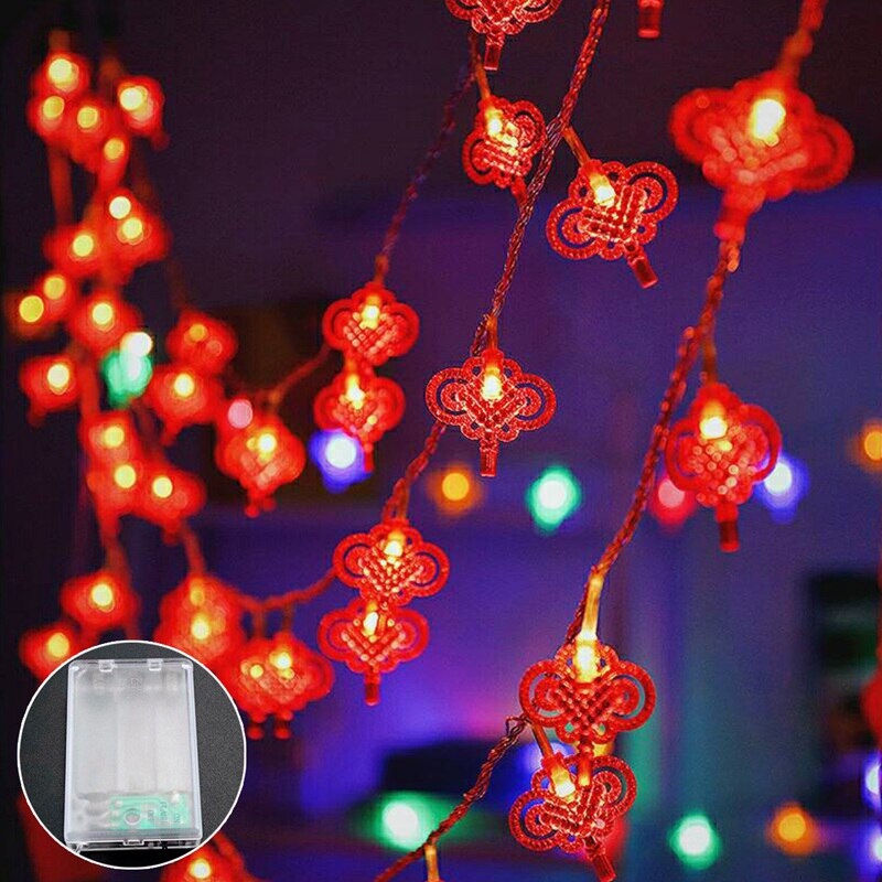 Traditional Chinese Knot Red Lantern LED String Li... – Vicedeal
