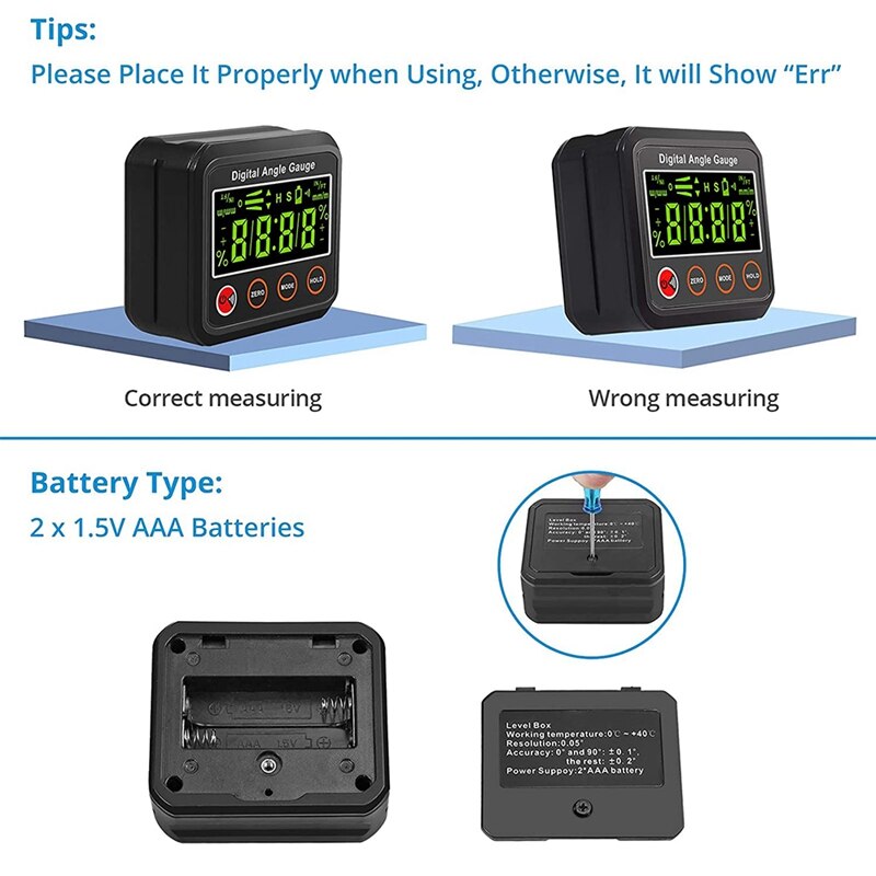 Digital Angle Finder Gauge Magnetic Protractor Inc... – Grandado