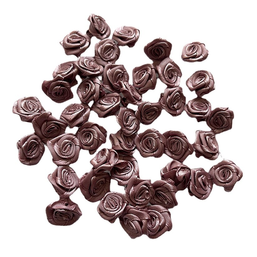100PCS 15MM Mini Handmade Satin Rose Ribbon Rose F... – Grandado