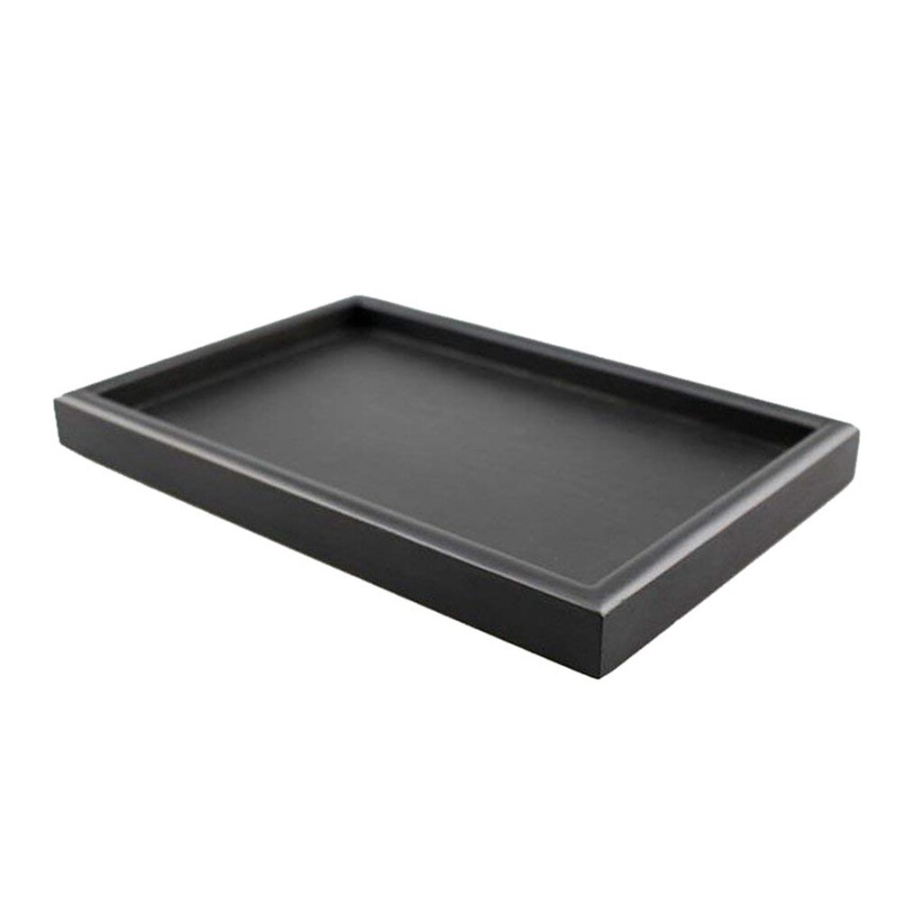 Wooden serving tray tea dishes plate- Black – Vicedeal