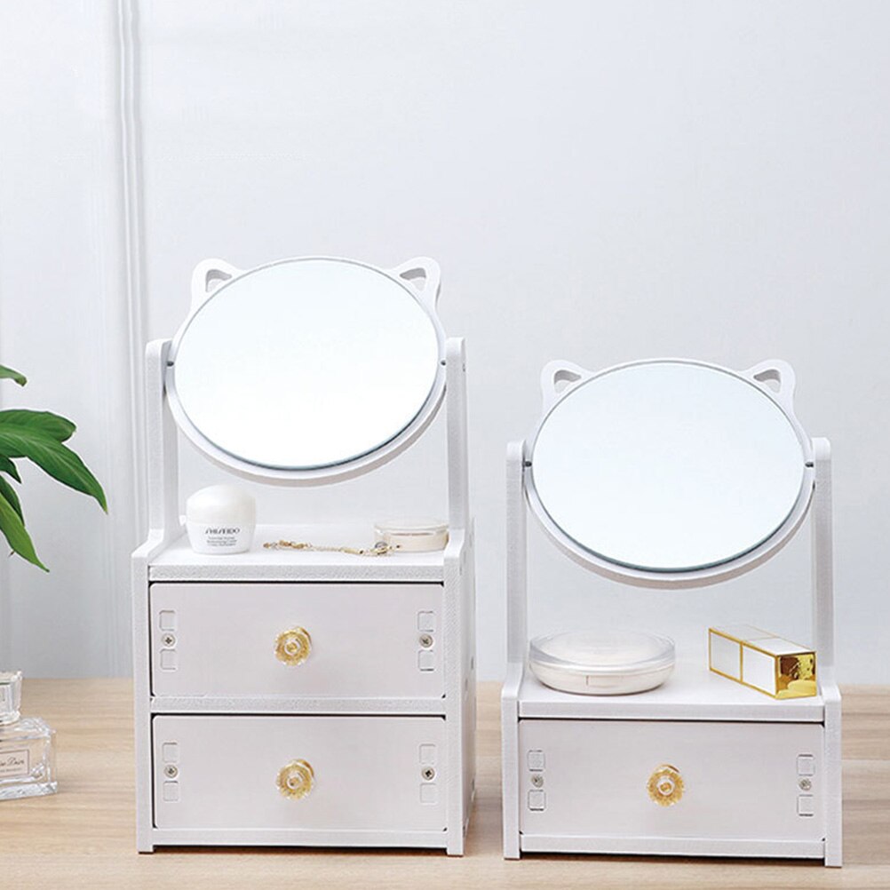1Pc Desktop Makeup Mirror with Drawer Cosmetics St... – Grandado