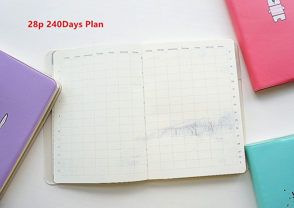 "Good Mood" Cute Faux Leather Monthly Weekly Plann... – Grandado