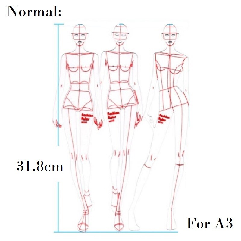 A3 Ruler Large Dress Costume Designing Template – Grandado