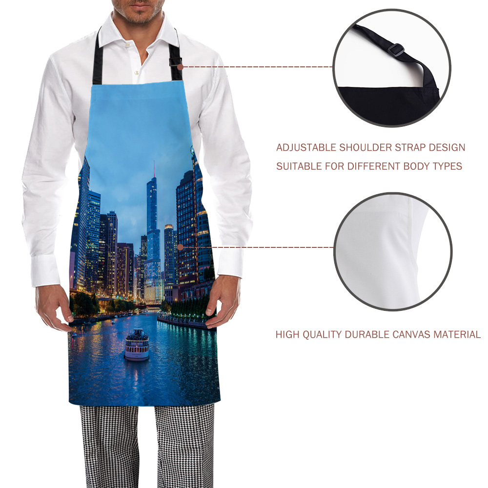 Kitchen Apron Chicago Architectural Scenic River A... – Vicedeal