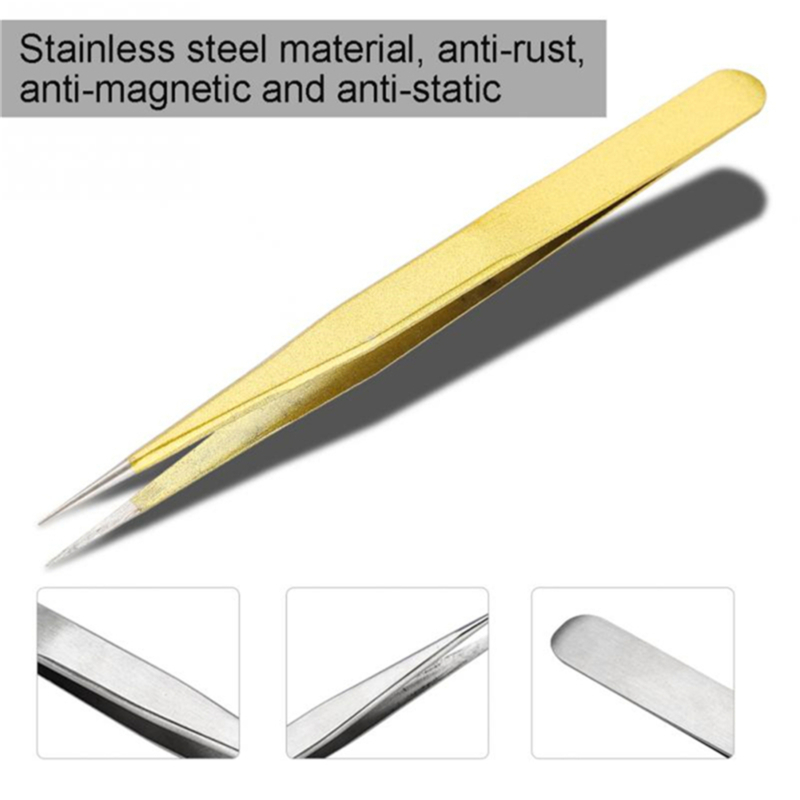 Metal Anti-static Bending Straight Tip Tweezers Pr... – Vicedeal