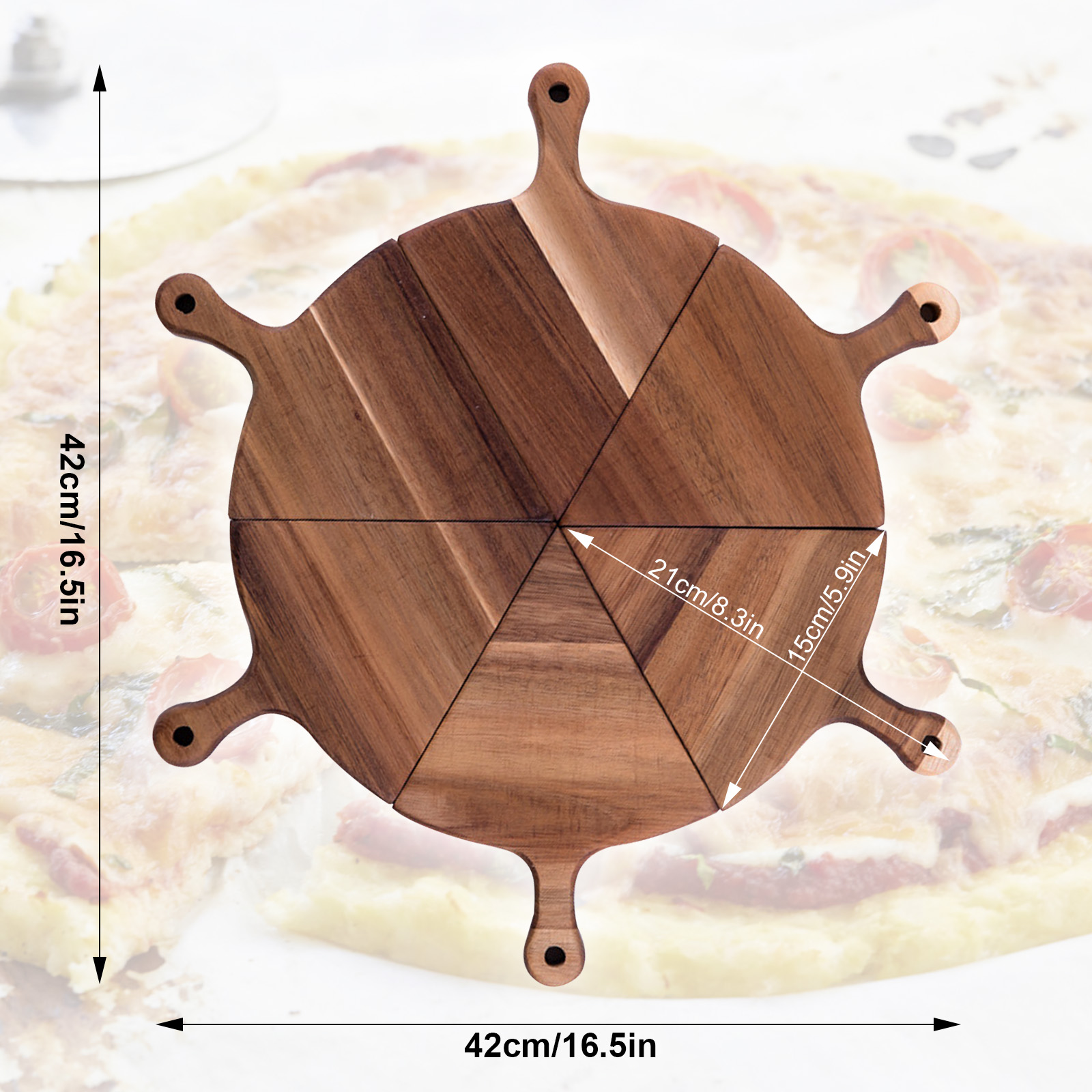 6pcs/set Wooden Pizza Tray Western Steak Food Plat... – Vicedeal