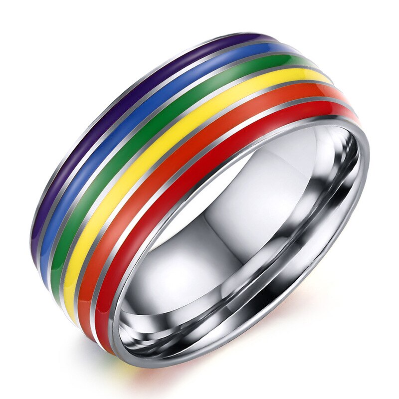 Rainbow Ring For Women Men LGBT Lebian Gay Jewelry... – Grandado