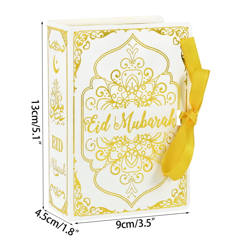 5Pcs Book Shape Eid Mubarak Gift Boxs Chocolate Ca... – Grandado