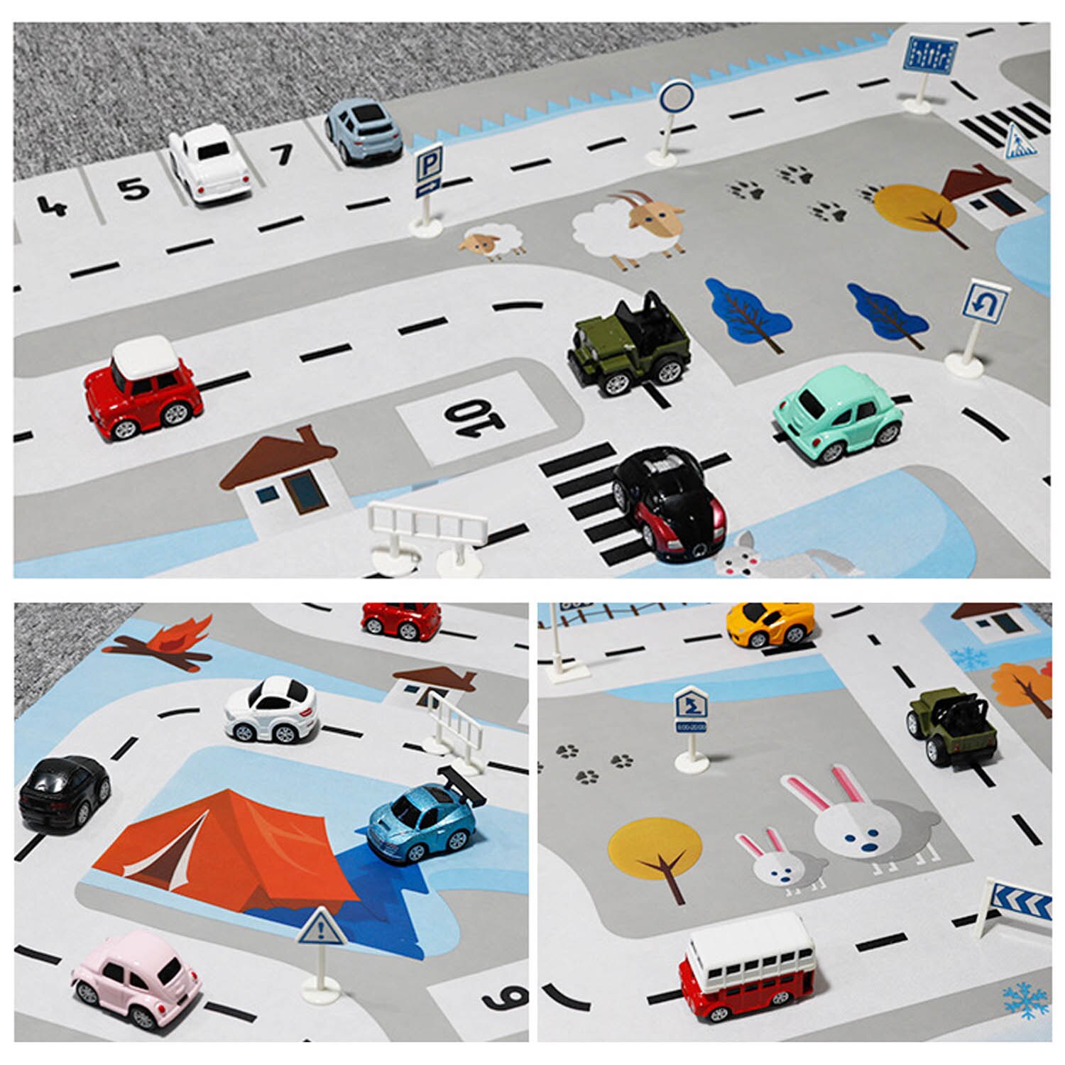 19pcs Kids City Road Playmat Taffic Carpet Highway... – Grandado