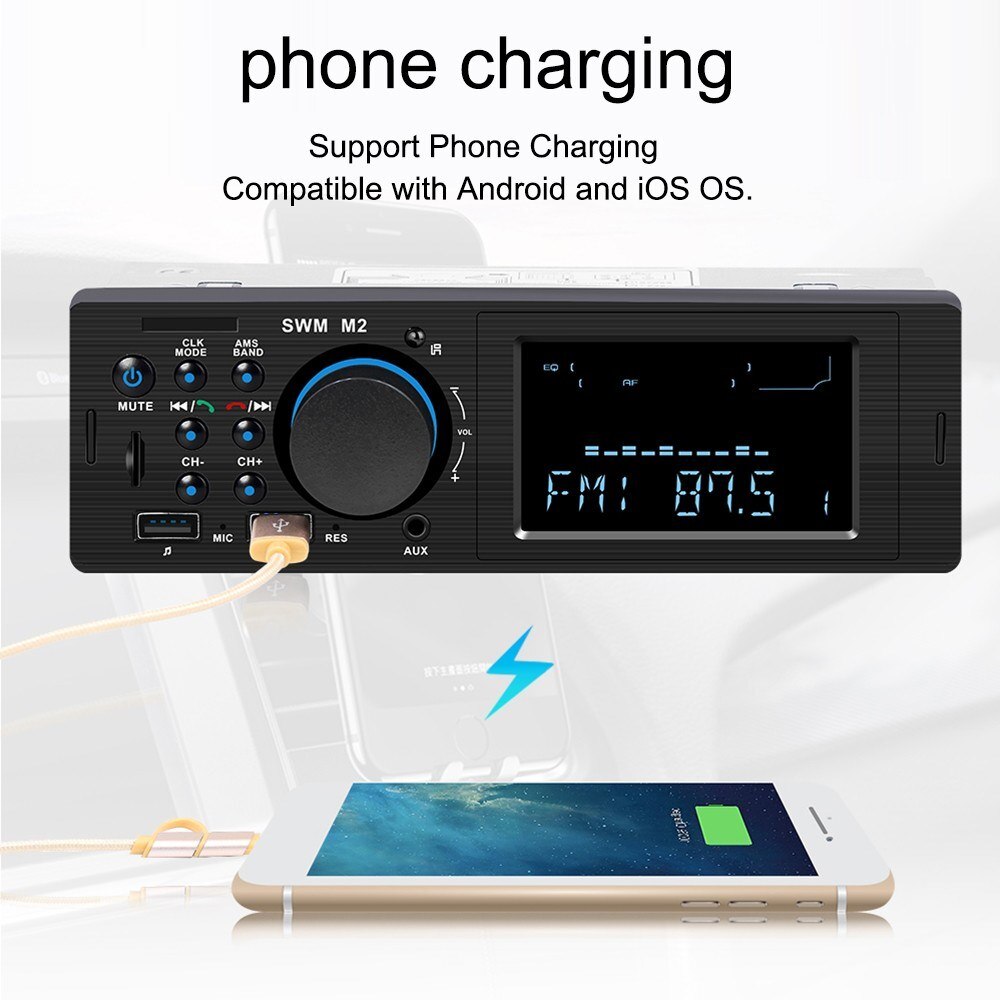 SWM M2 Single 1DIN Car Stereo MP5 MP3 Player Bluet... – Grandado