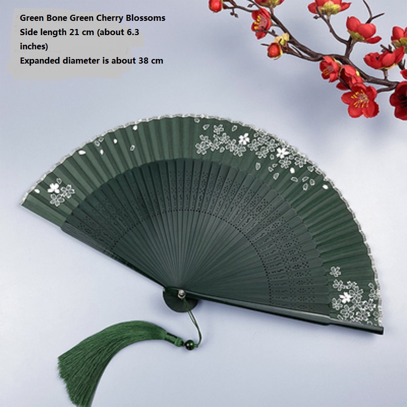 Japanese-style green folding fan men and women por... – Grandado